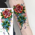 1 Sheet Butterfly Watercolor Flower Tiger Temporary For Women Men ...