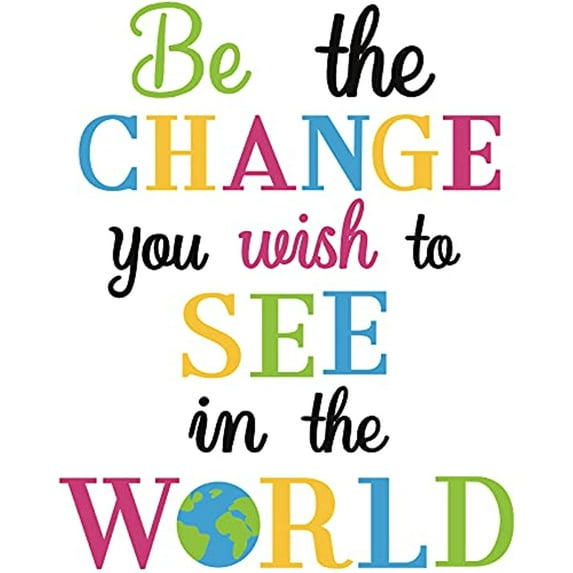 1 Sheet Be The Change You Wish to See in The World Wall Decals ...