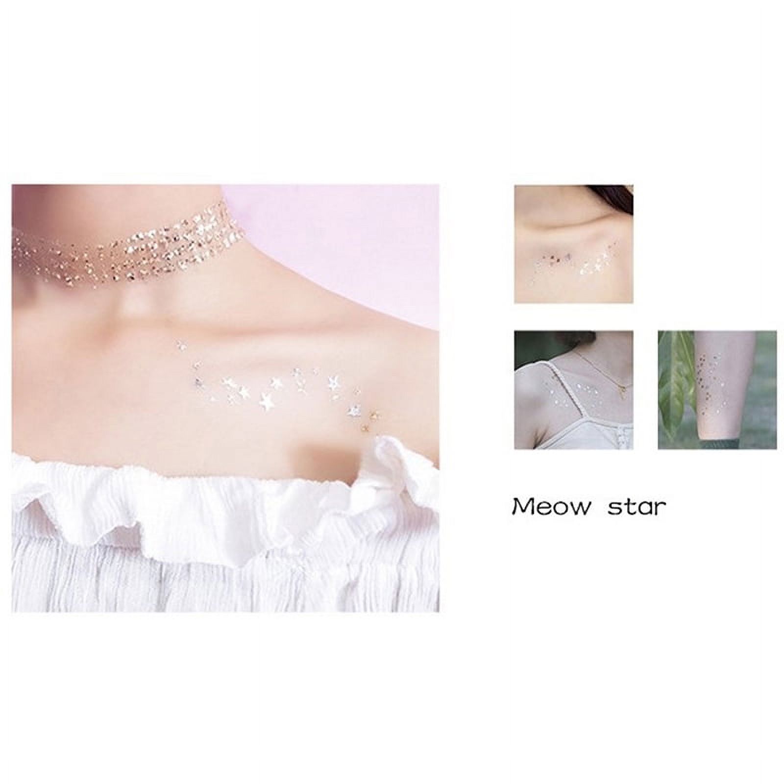 1 Sheet Clavicle Star Silver Gold Star Temporary Tattoo Stickers Women ...