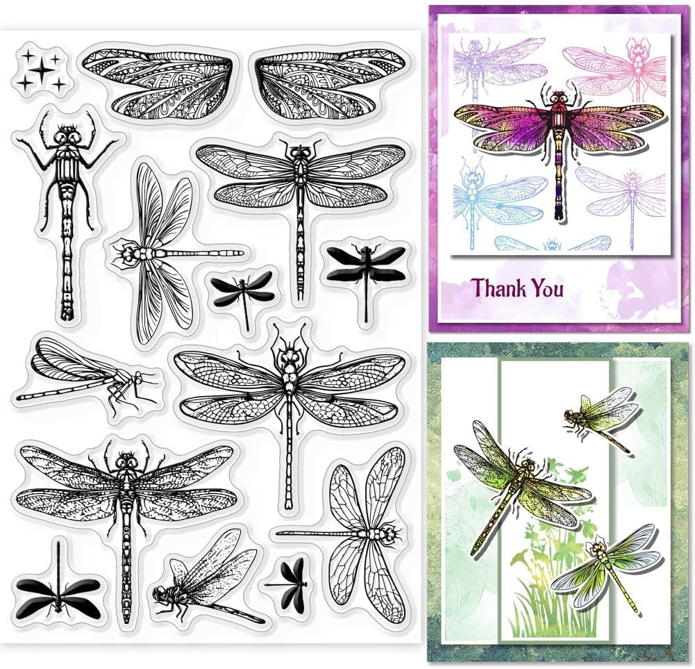 1 Sheet Dragonfly Clear Stamps for DIY Scrapbooking Insect Dragonfly ...