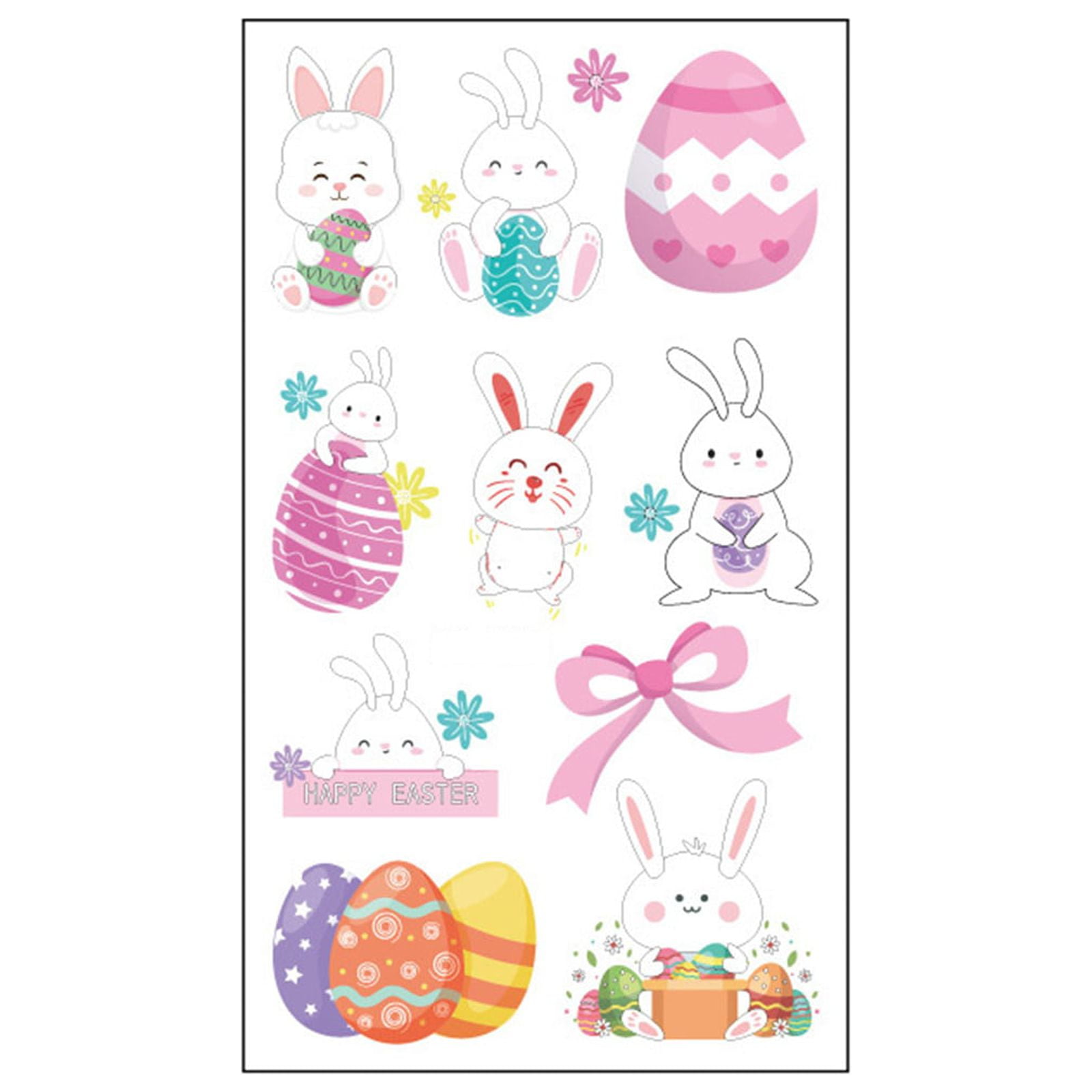1 Sheet Easter Sticker Body Temporary Art Painting Easter Eggs Carrot ...