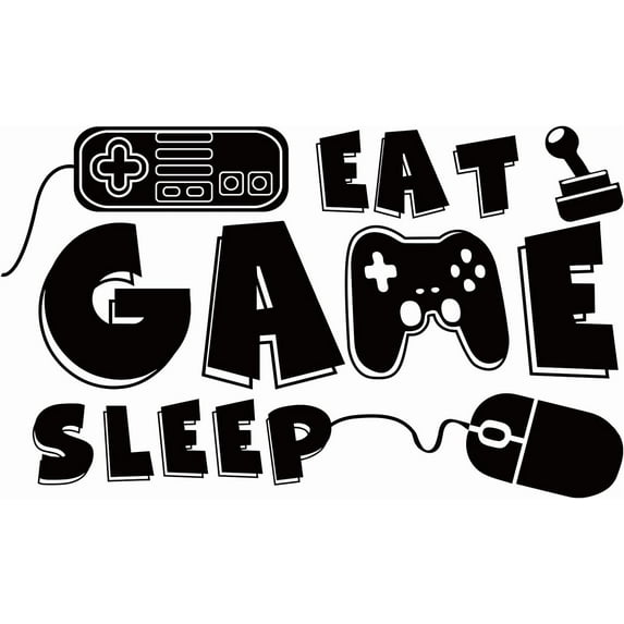 1 Sheet Eat Game Sleep Wall Stickers Family Lettering Wall Decals ...