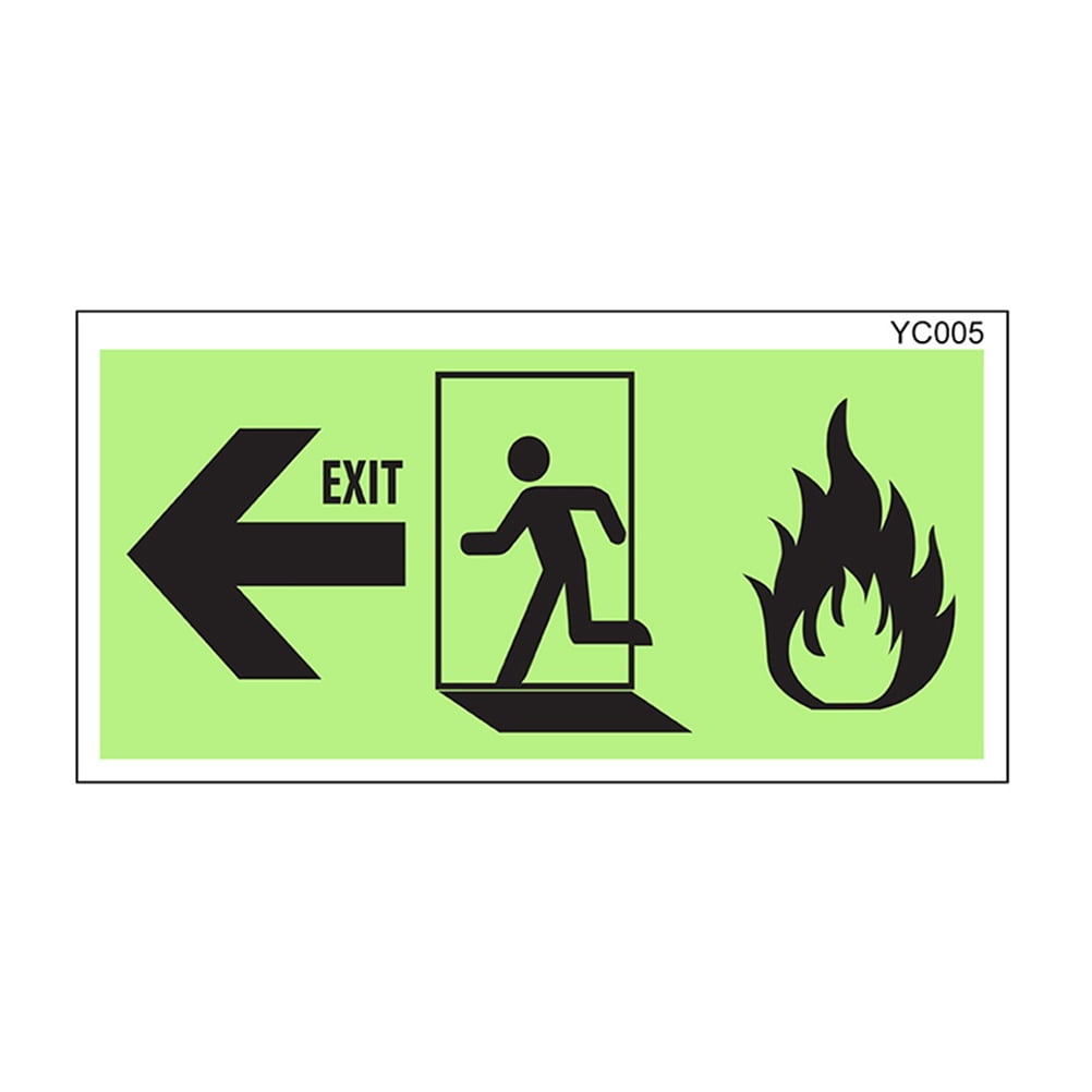 1 Sheet Emergency Exit Sign Warning Sign Stickers Glowing Sticker Wall ...