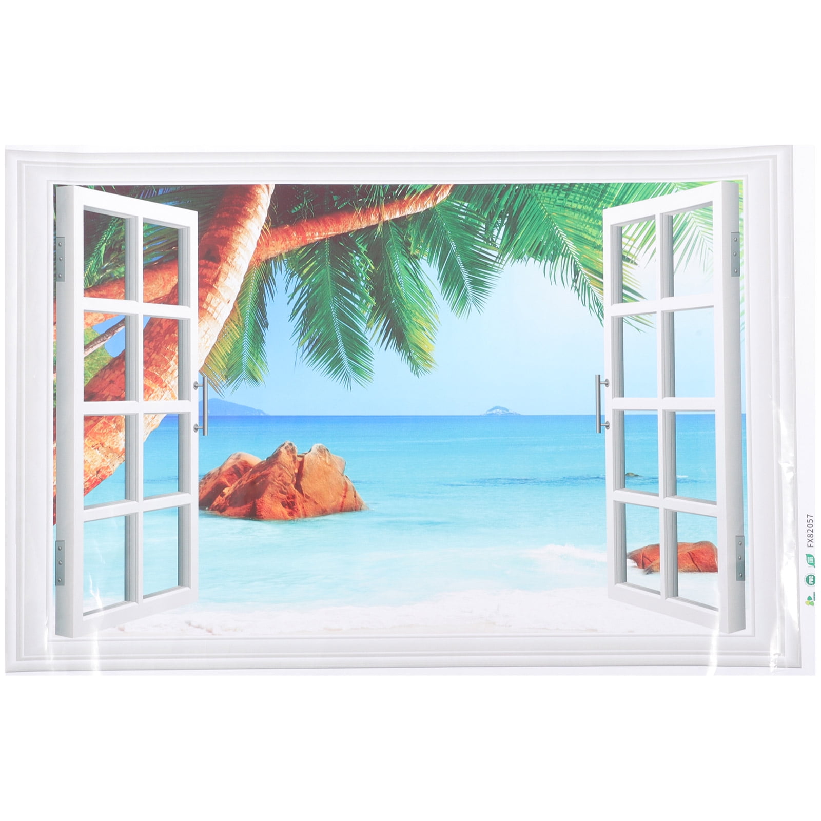 1 Sheet Fake Window Wall Sticker Home Wall Decor 3d Faux Window Sticker ...