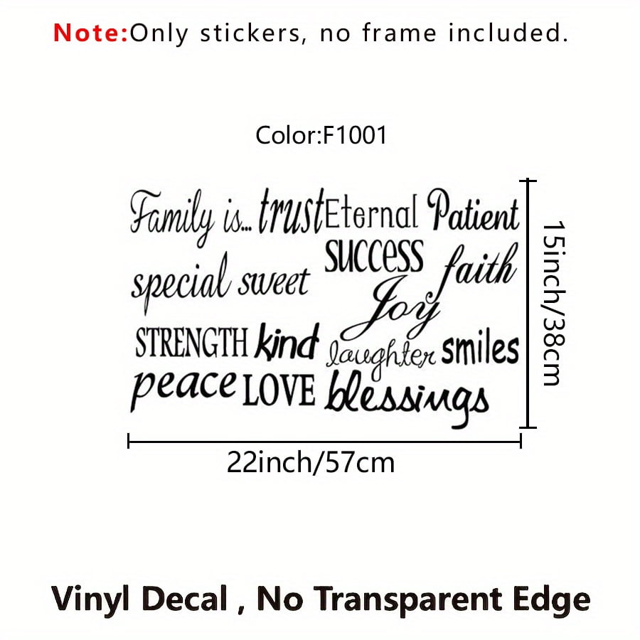 1 Sheet Family Wall Decals, Modern Home Vinyl Wall Sticker, Removable ...