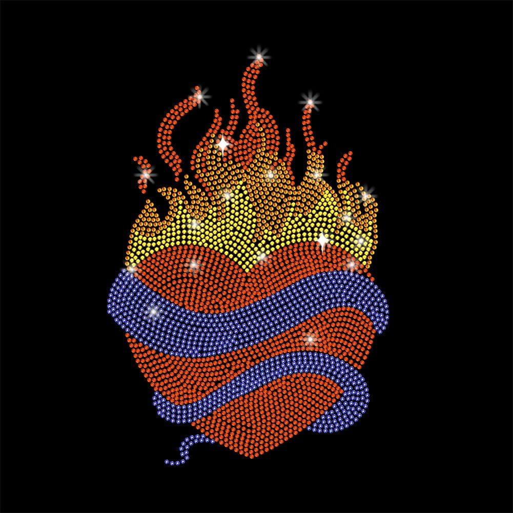 1 Sheet Flame Heart Rhinestone Iron on Transfer 11.7x8.3inch Heat ...