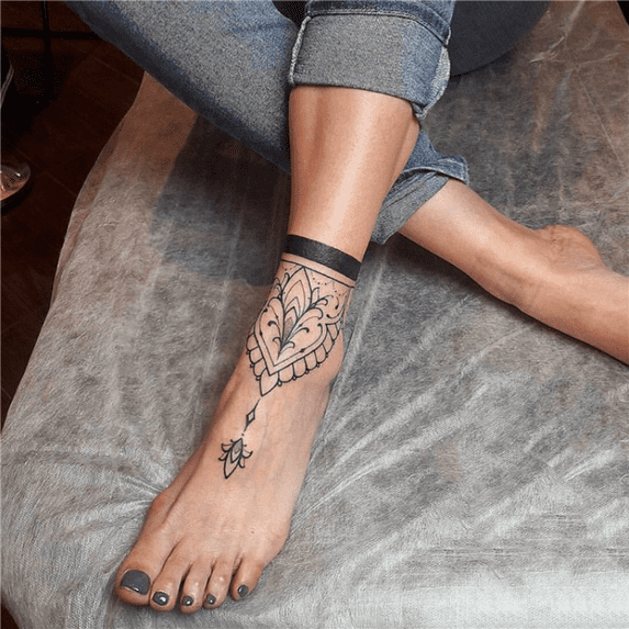 1 Sheet Foot Ring Leg Ring Flower Sticker Waterproof Lasting Temporary ...