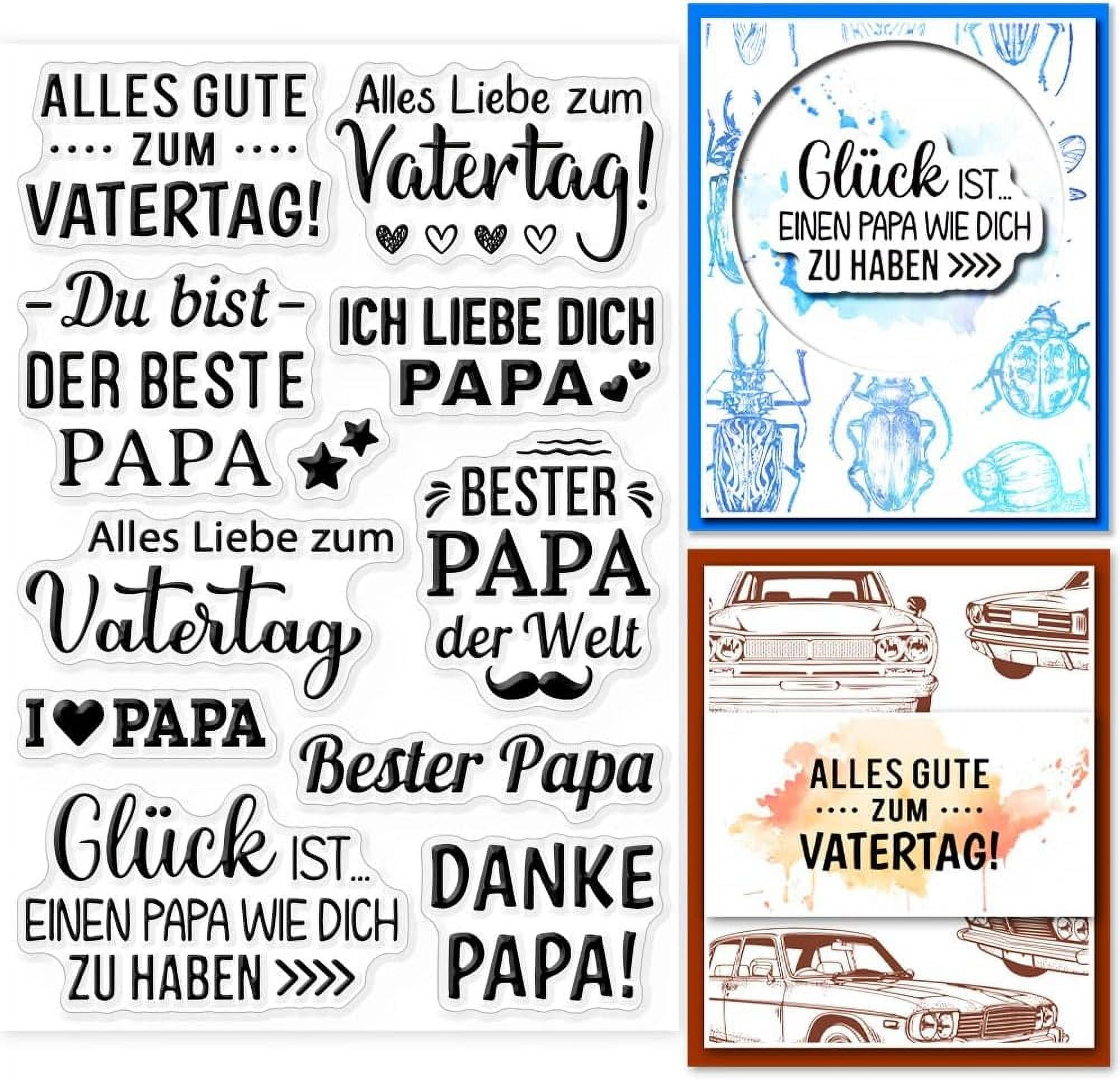 1 Sheet German Father's Day Clear Stamps for Cards Making Sayings ...