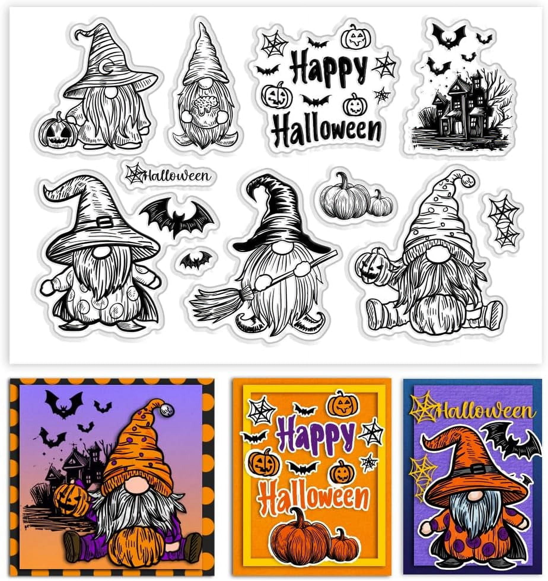 1 Sheet Gnome Clear Stamps for Card Making Web Witch Craft Stamp Rubber ...