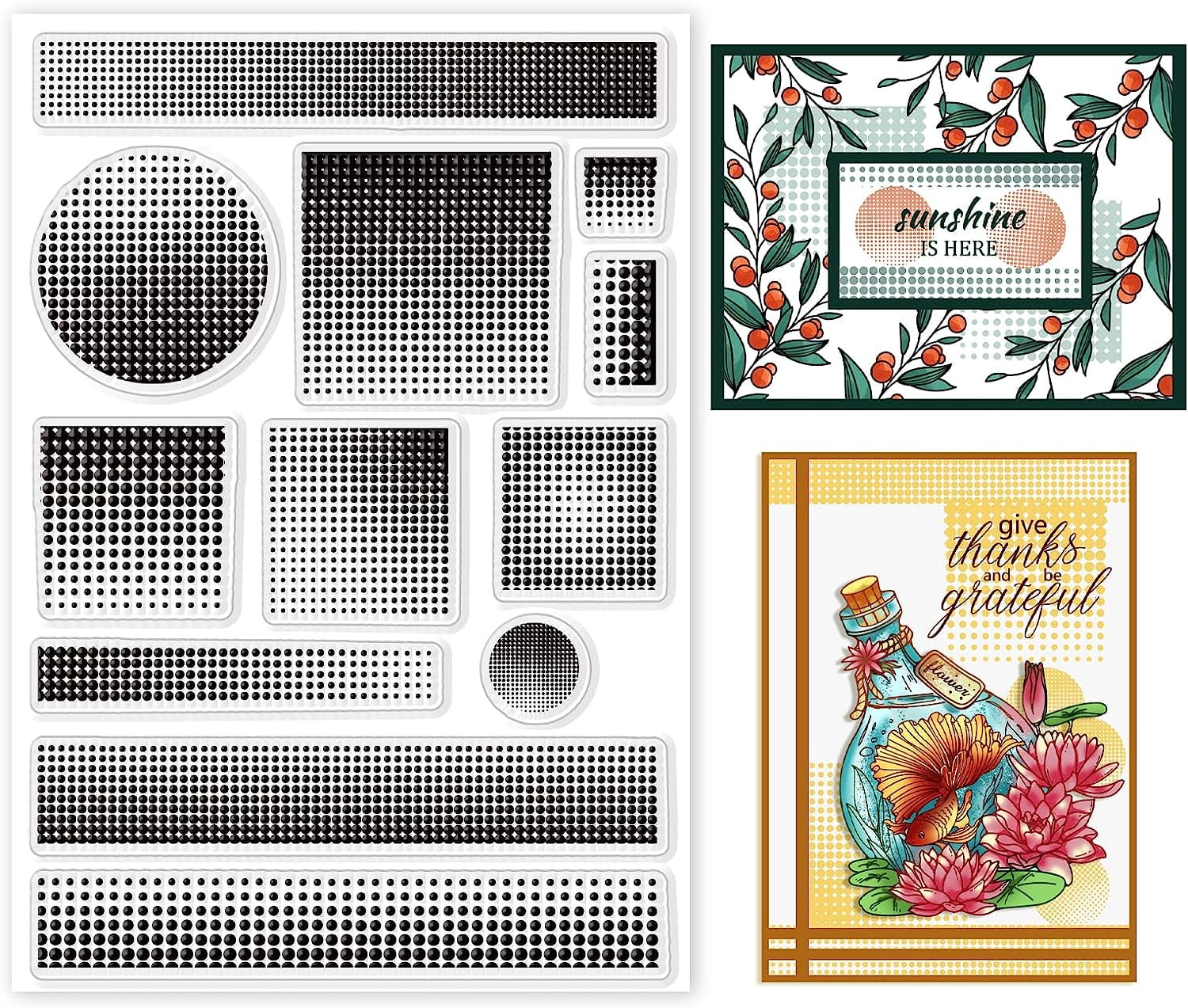 1 Sheet Grid Background Clear Stamps Halftone Dot Lace Background ...