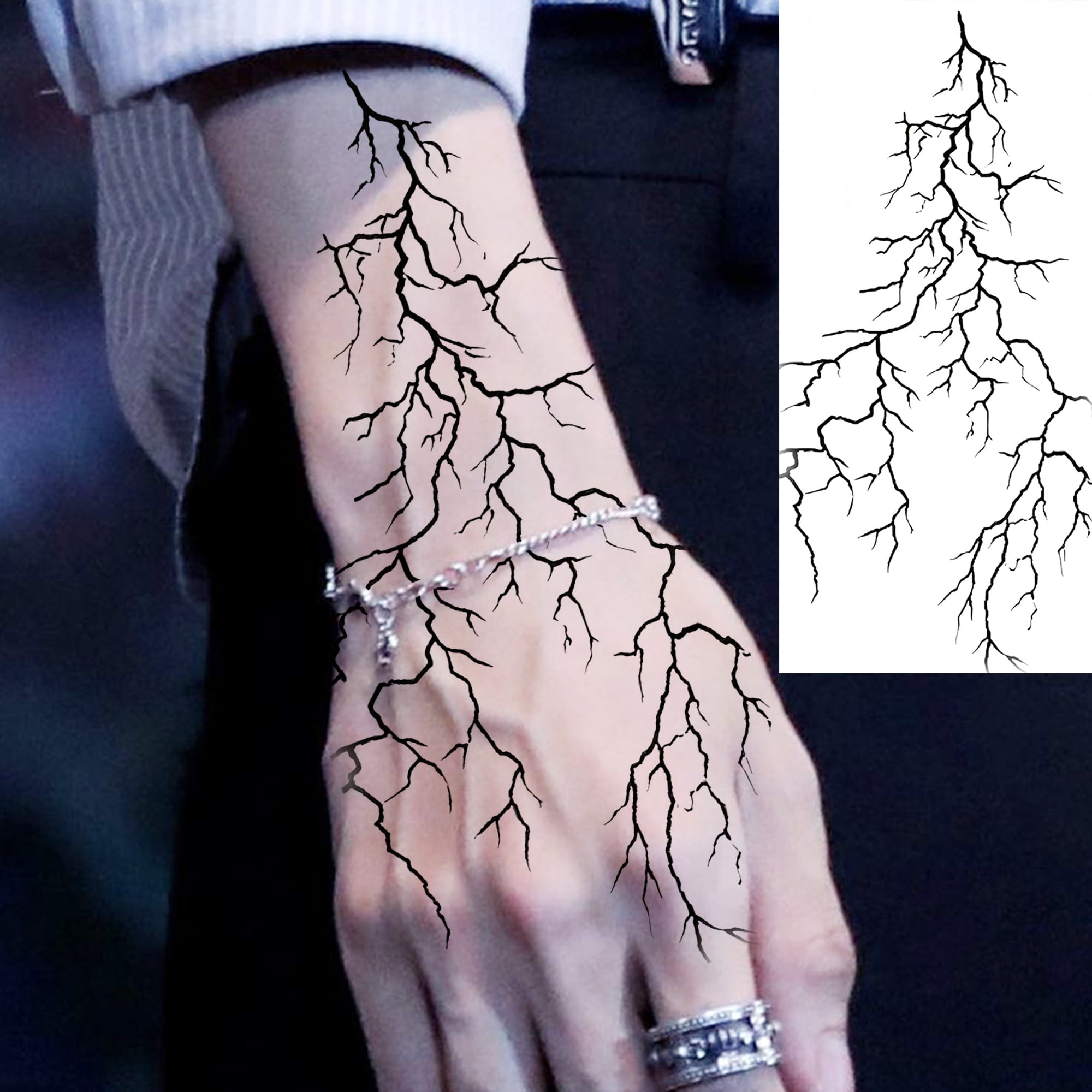 1 Sheet Lightning Spider Dragon Temporary Men Women Neck Hand Arm ...