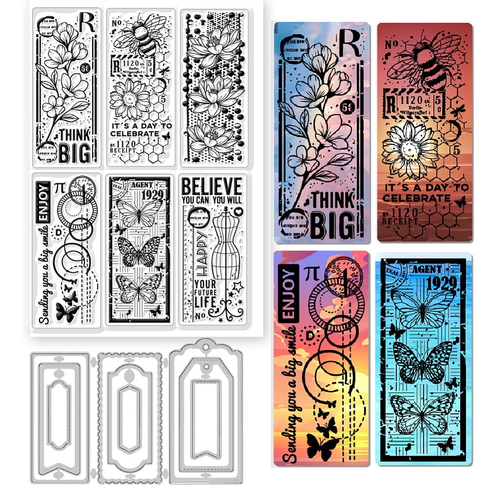 1 Sheet PVC Plastic Clear Stamps with 1Pc Carbon Steel Cutting Dies ...