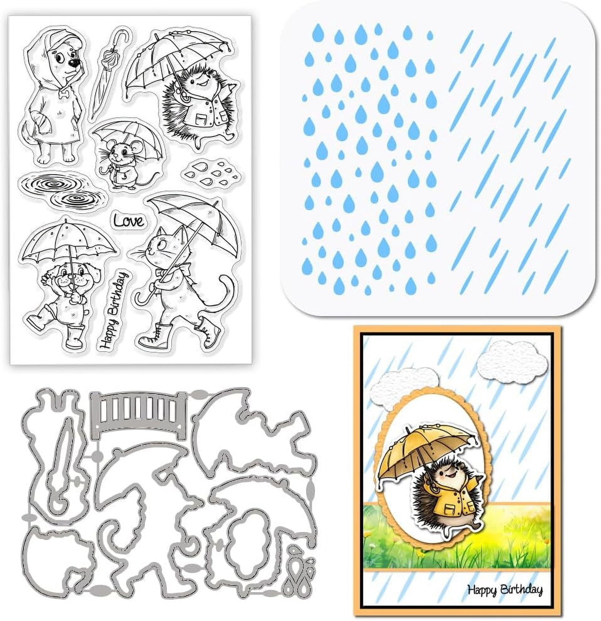 1 Sheet PVC Plastic Clear Stamps with 1Pc Carbon Steel Cutting Dies ...