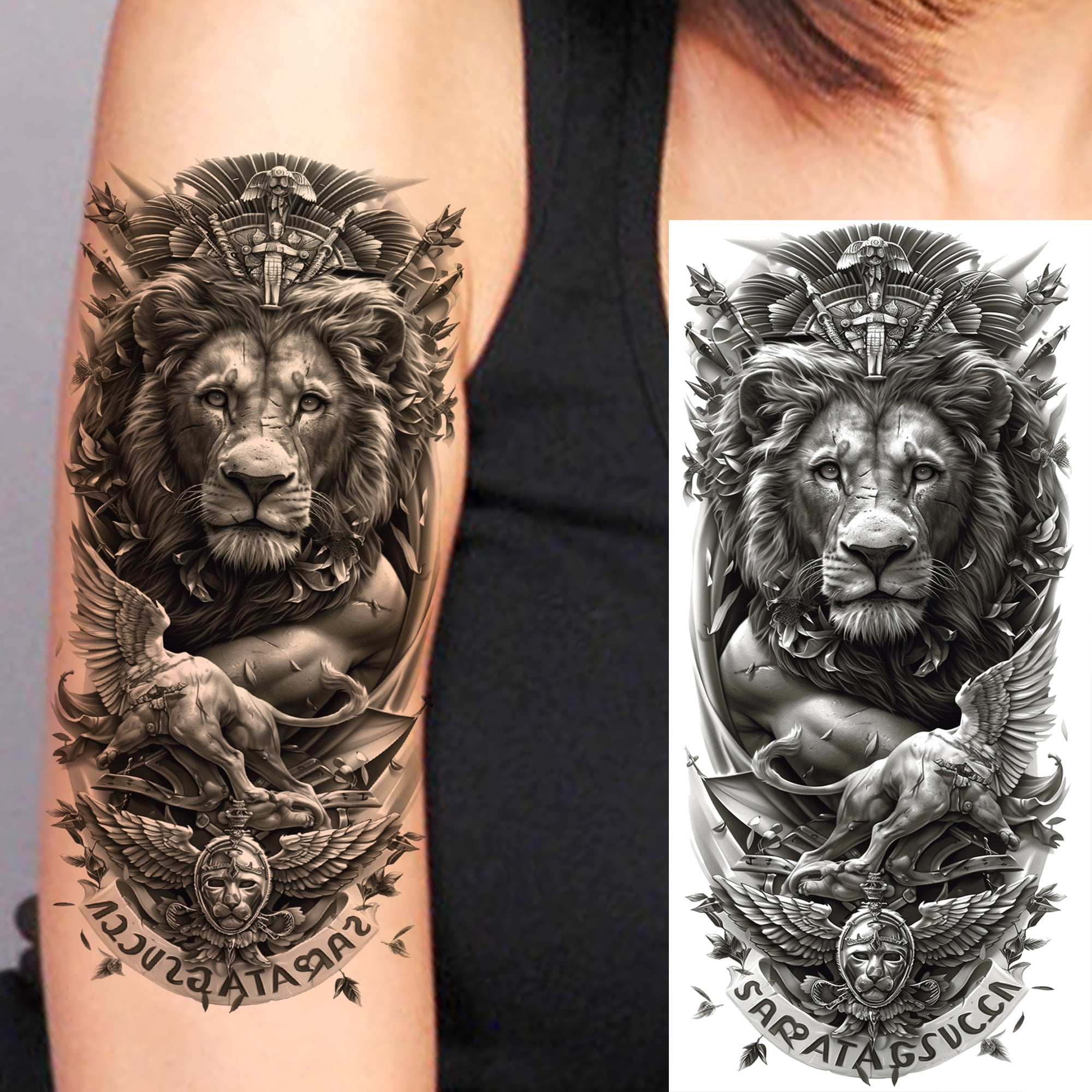 1 Sheet Realistic Fake Tiger Temporary Sticker For Men Women Adults ...