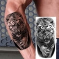 1 Sheet Realistic Fake Tiger Temporary Sticker For Men Women Adults ...