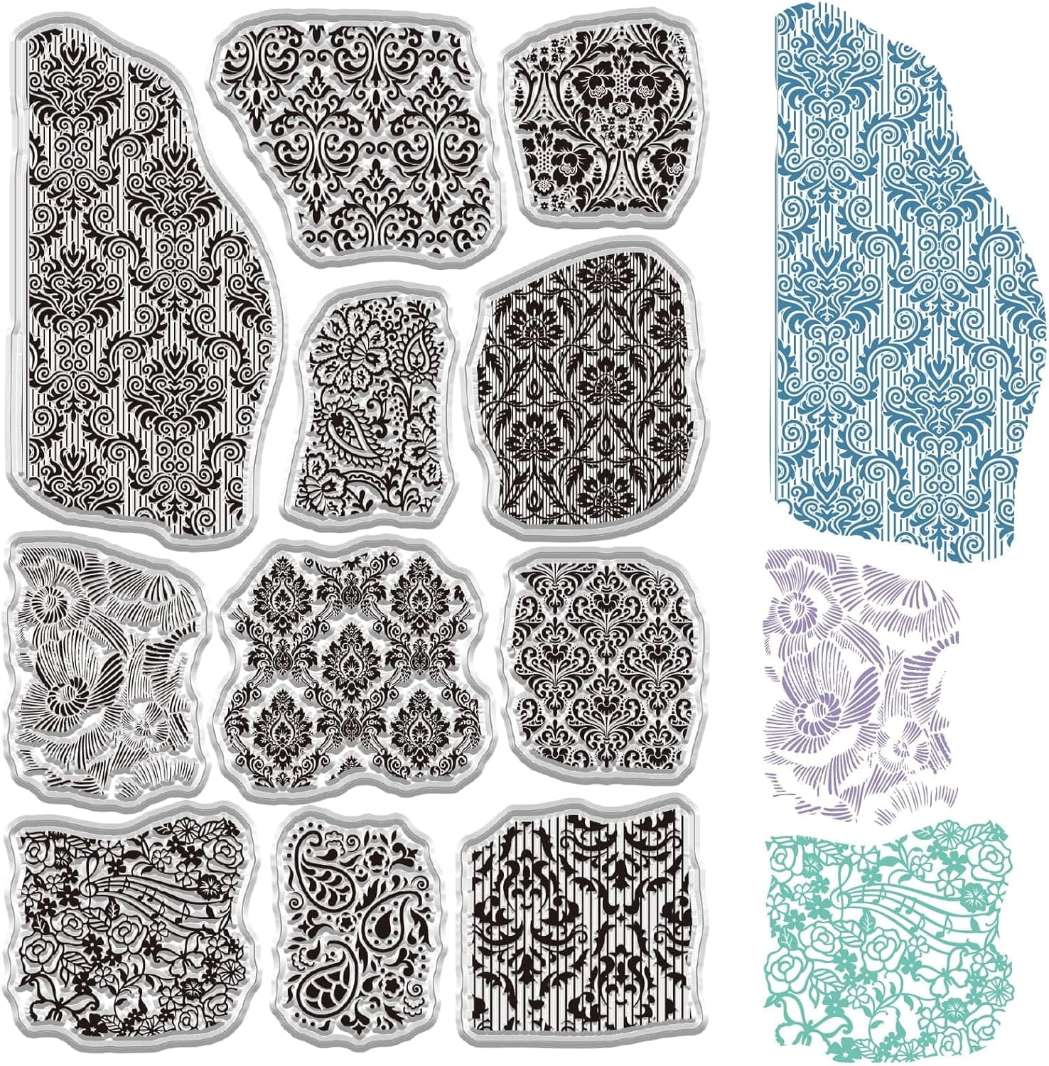 1 Sheet Silicone Stamp Texture Vintage Clear Stamps Retro Background ...