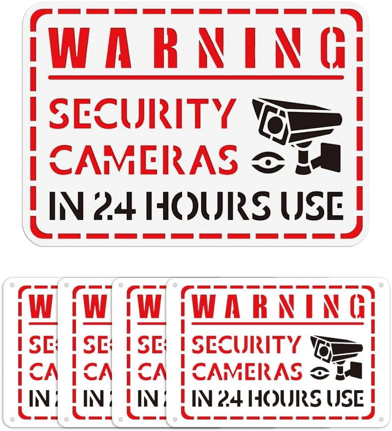 1 Sheet Warning Sign Painting Stencils Video Surveillance Drawing ...