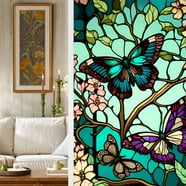 Window Privacy Film, 3D Floral Static Cling Window Door Vinyl Sticker ...