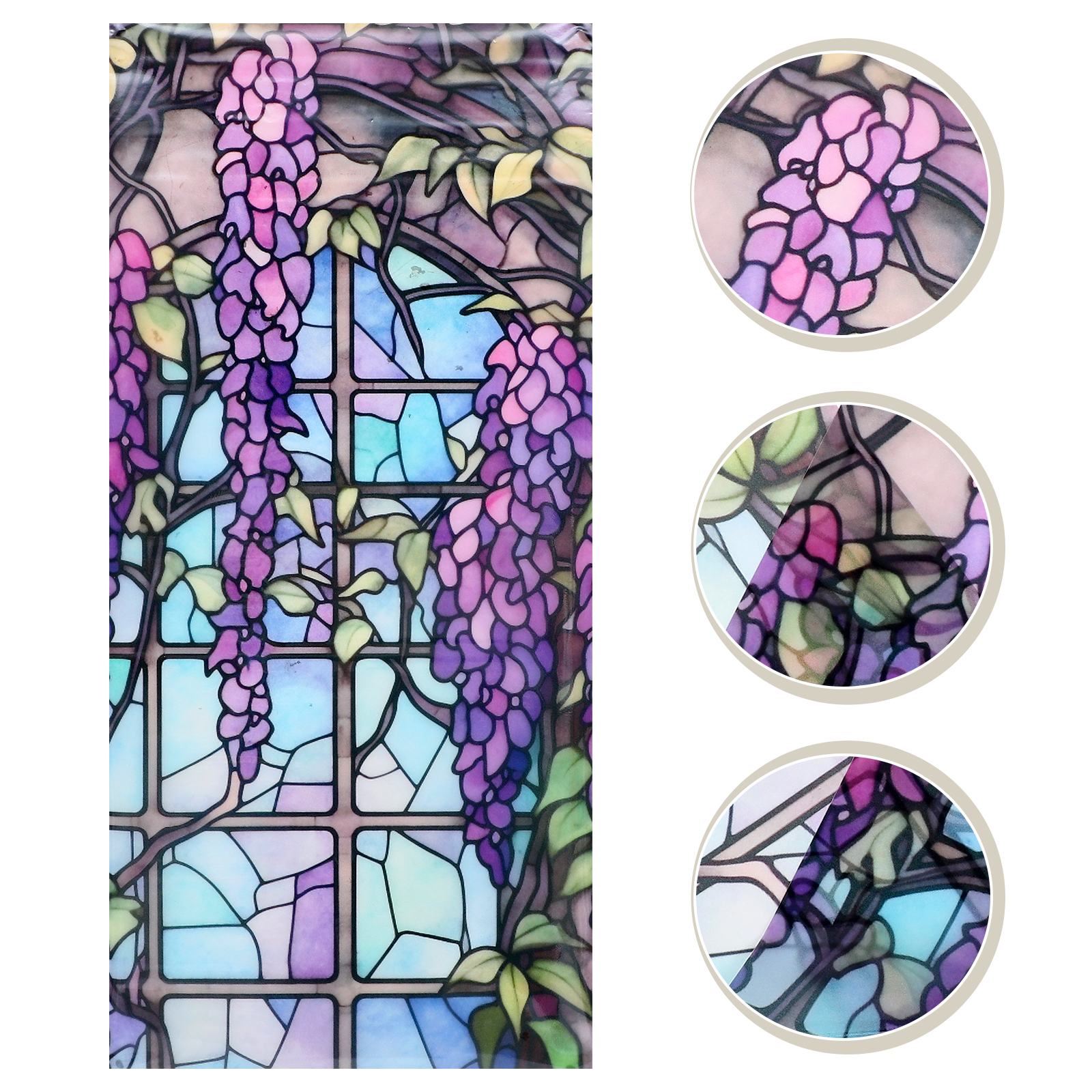 1 Sheet Window Privacy Film Vintage Decorative Stained Glass Door Cling ...