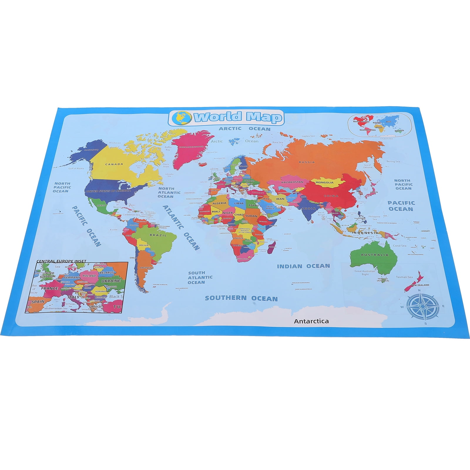 1 Sheet of Interesting World Map Poster Wear-resistant Preschool Poster ...