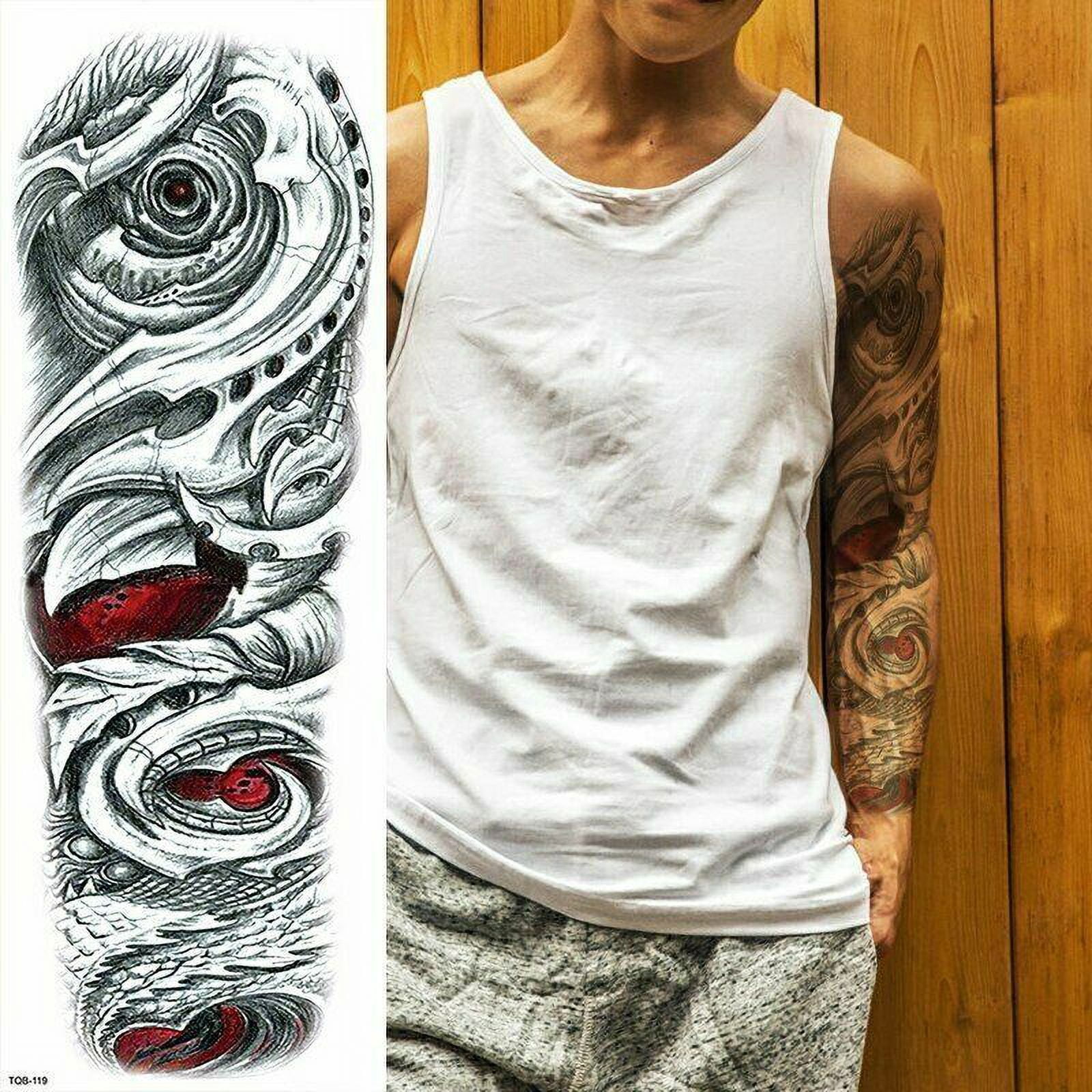 1 Sheets Full Arm Leg Extra Large Temporary Tattoos, Body Art for Men ...