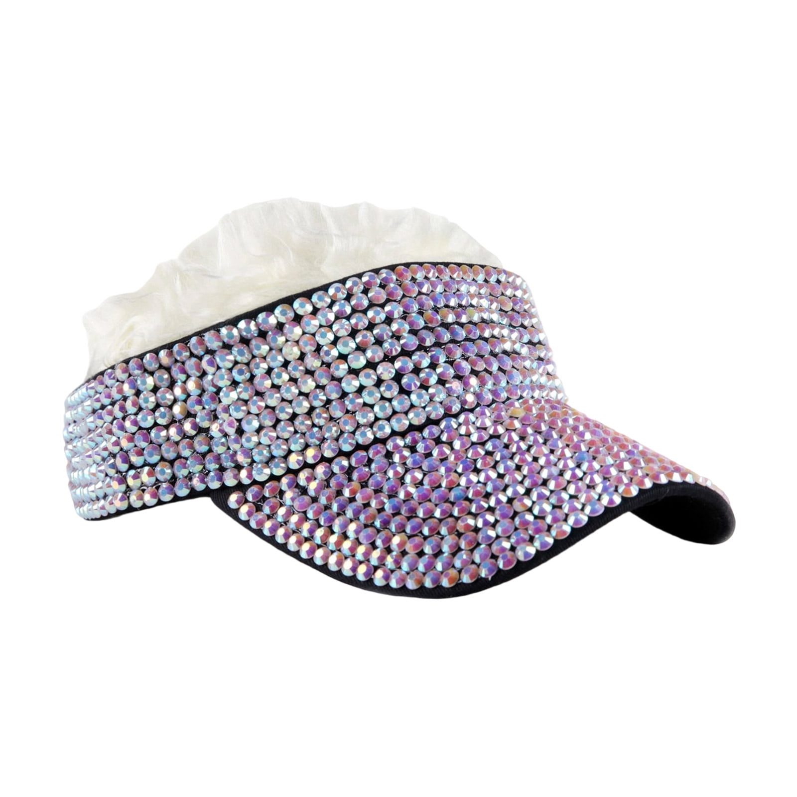 1. Shimmering Crystal Baseball Hat Adjustable Breathable Open Top with ...