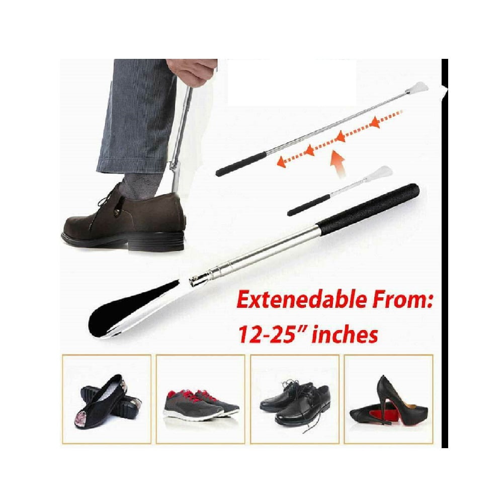 1 Shoe Horn Extra Long Handle Stainless Steel 25" Metal Shoes Remover ...