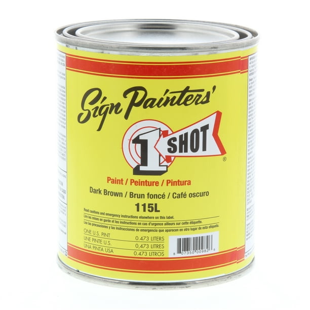 1 Shot Lettering Enamel, Pint, Dark Brown - Walmart Business Supplies