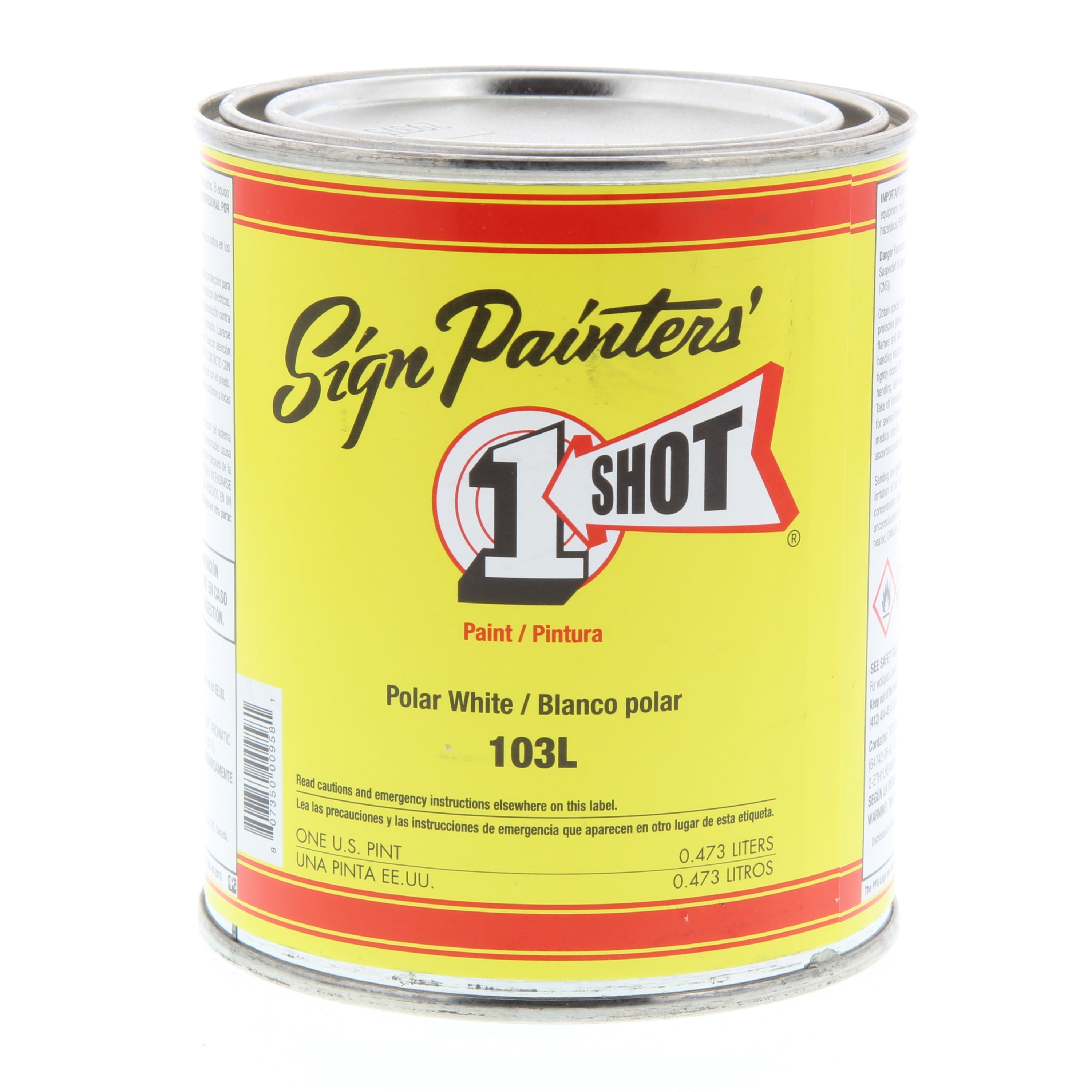 1 Shot Lettering Enamel, Pint, Polar White - Walmart.com