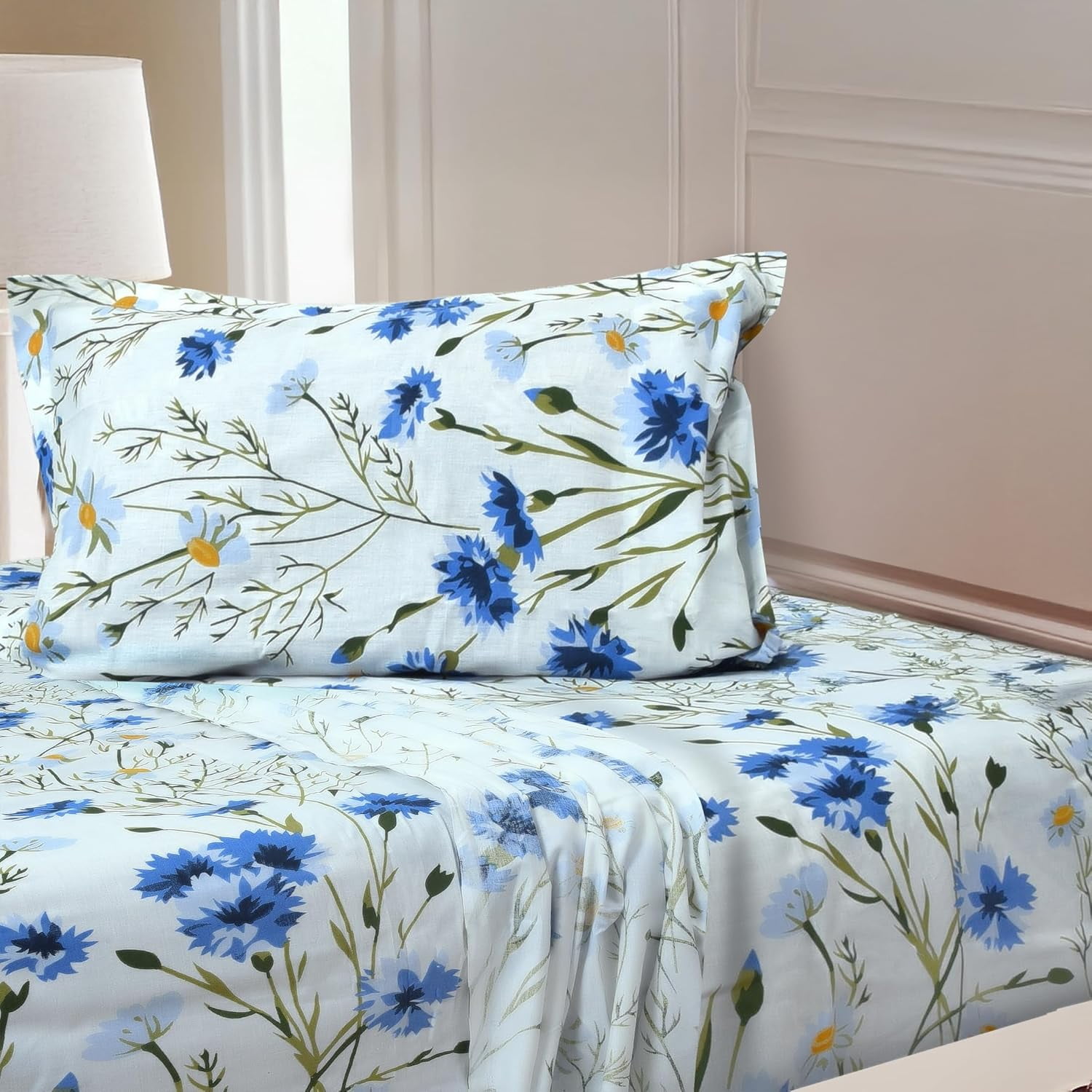 1 Single Bedsheet With One Pillow Covers - 60 X 90 Inches, White | Soft ...