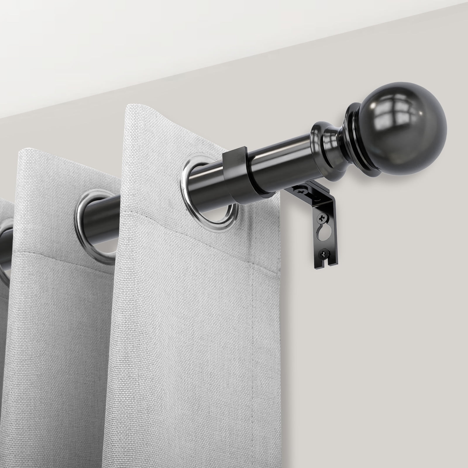 1" Single Curtain Rod for Windows 144"-168",Heavy Duty and Adjustable ...