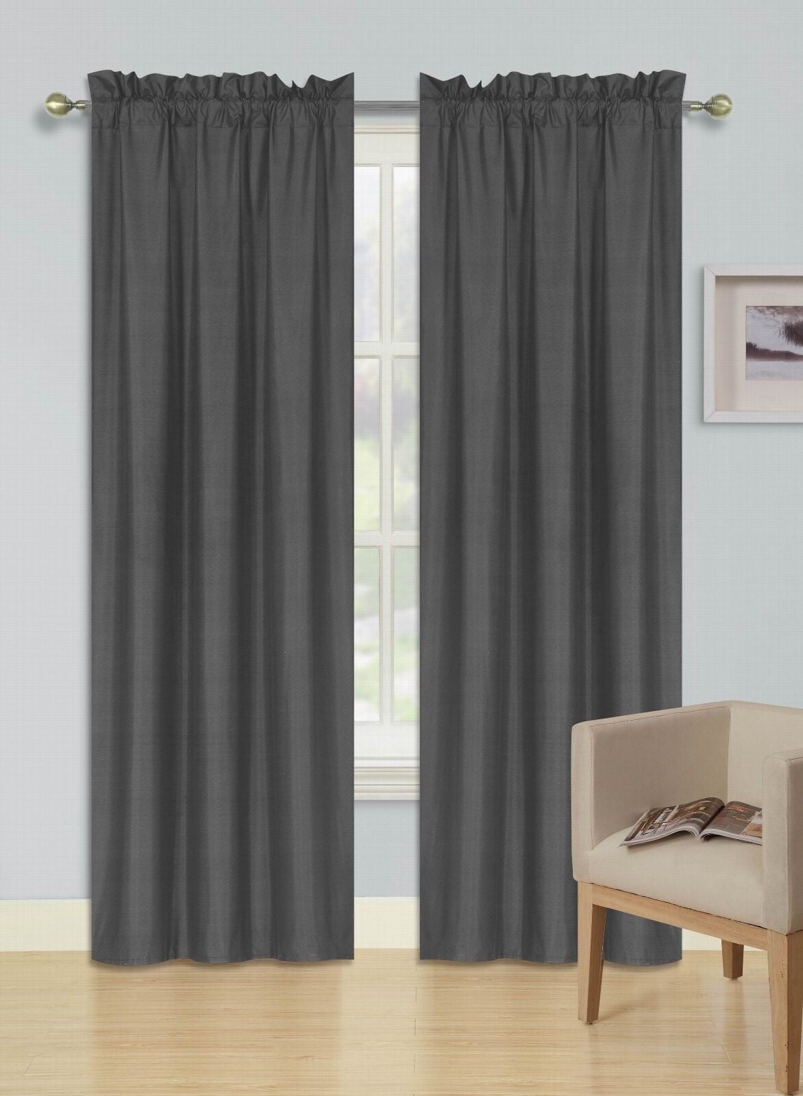 1 Single Panel Solid Foam Backing Lined Room Darkening Blackout Window ...