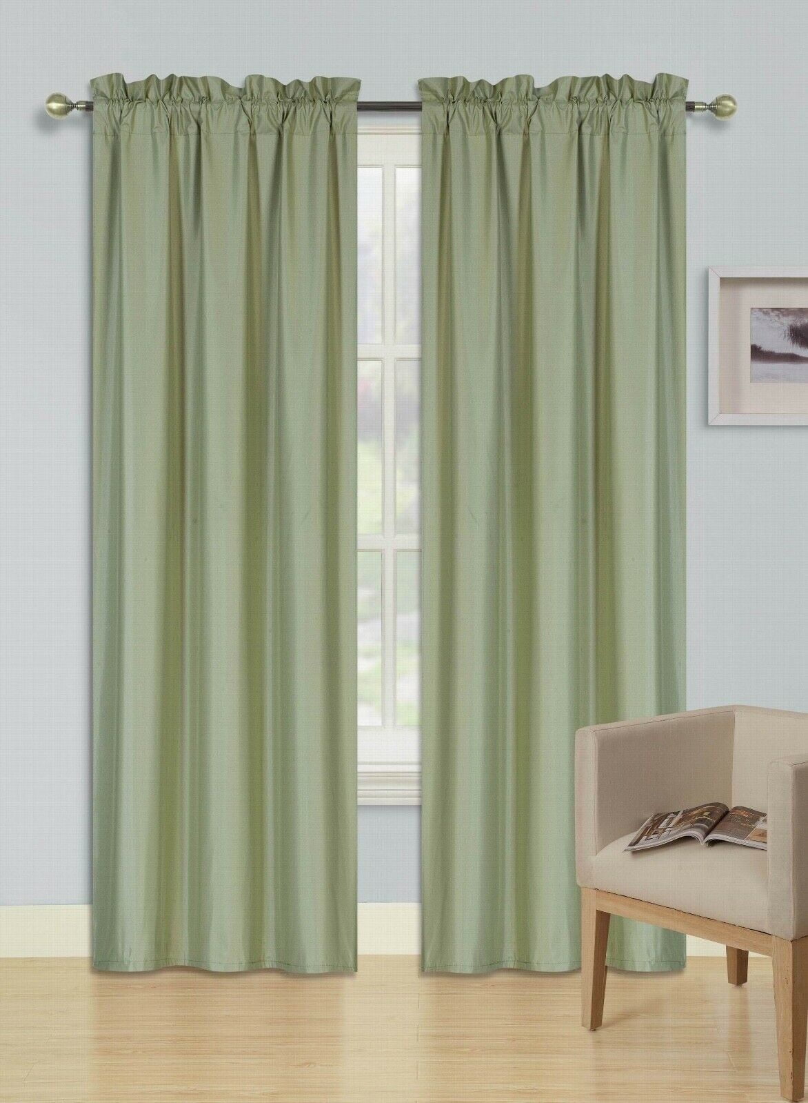Gorgeous Home LINEN Room Darkening Blackout Curtain, Foam Backing, 84 ...