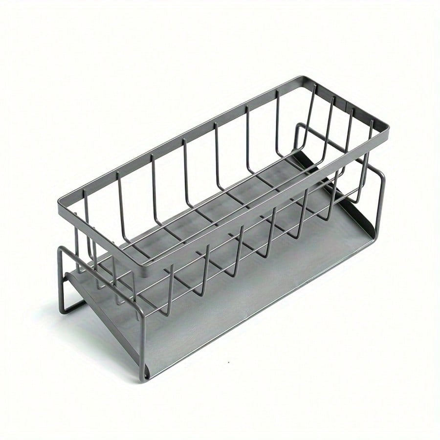 1 Sink Organizer With Automatic Drain Tray For Sponges, Dishwashing ...