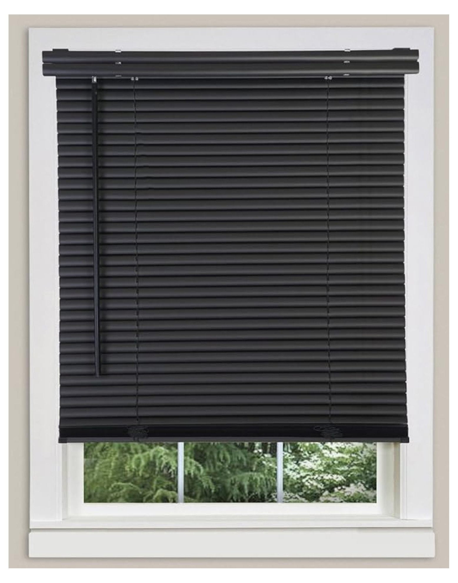 1" Slats Cordless Window Blinds, 64L x 35W Inches Solid Pattern Light ...