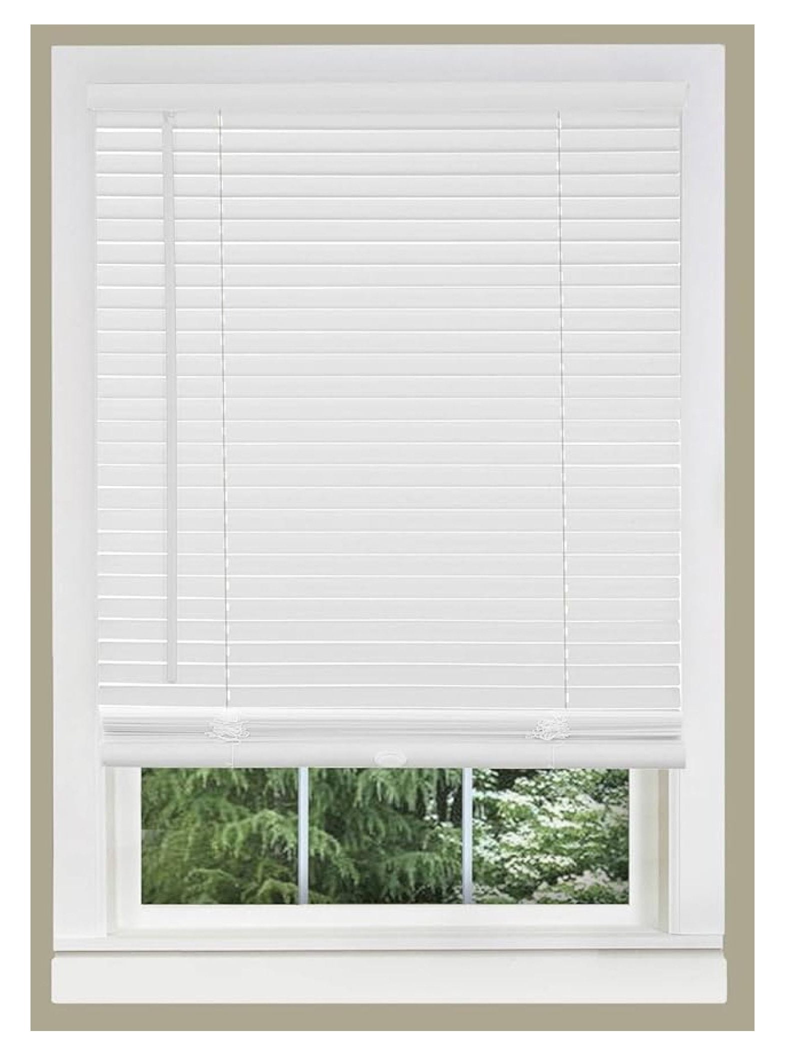 1" Slats Cordless Window Blinds, 72L x 46W Inches Solid Pattern Light ...