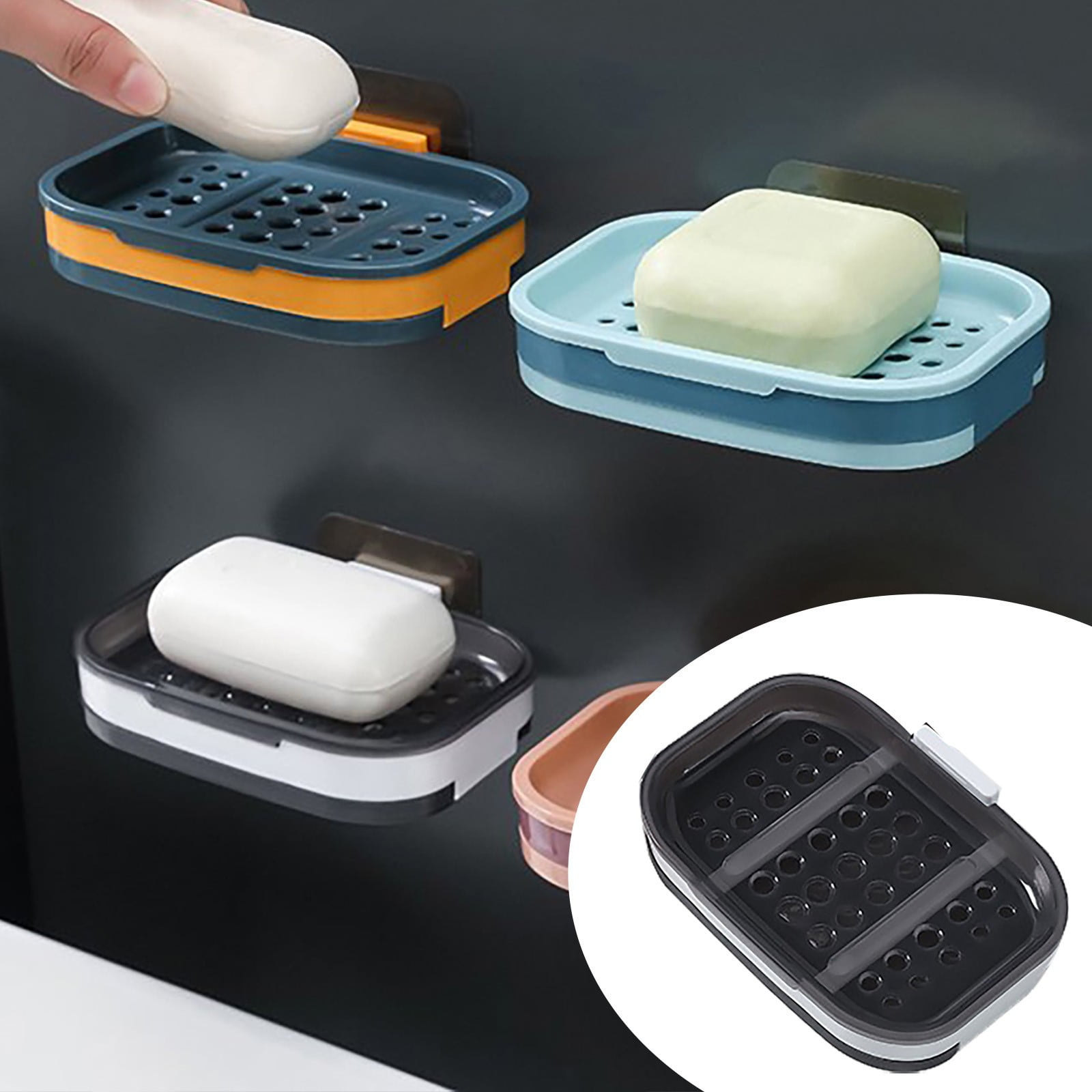 1*Soap Box Shower Soap Rack Self Adhesive Soap Rack for Shower Wall ...