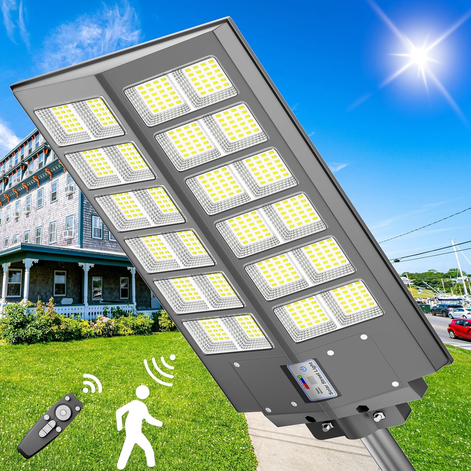 1- Solar Parking Lot Lights,4800W Solar Street Light 240000LM Dusk to ...