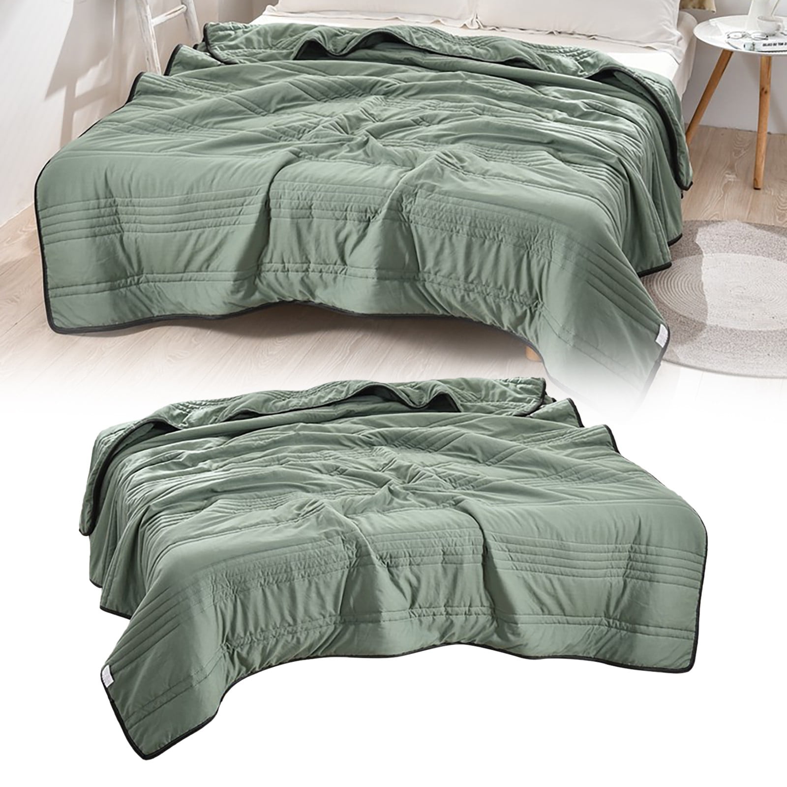 1 Solid Color Washed Cotton Air Conditioning Quilt,Silk Blanket Ice ...