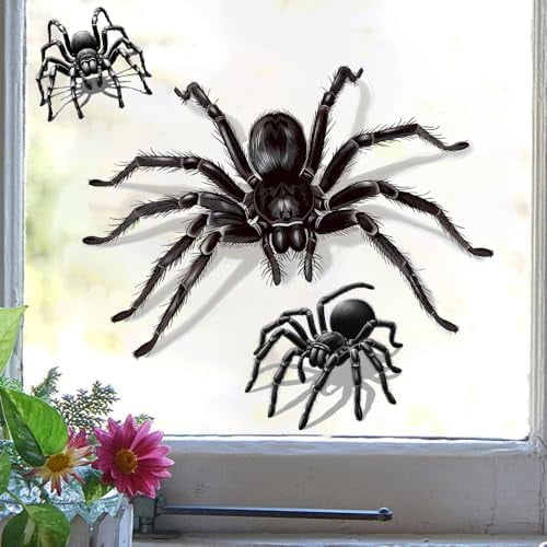 1 Spider Window Stickers, Halloween Window Decorations, Realistic and ...