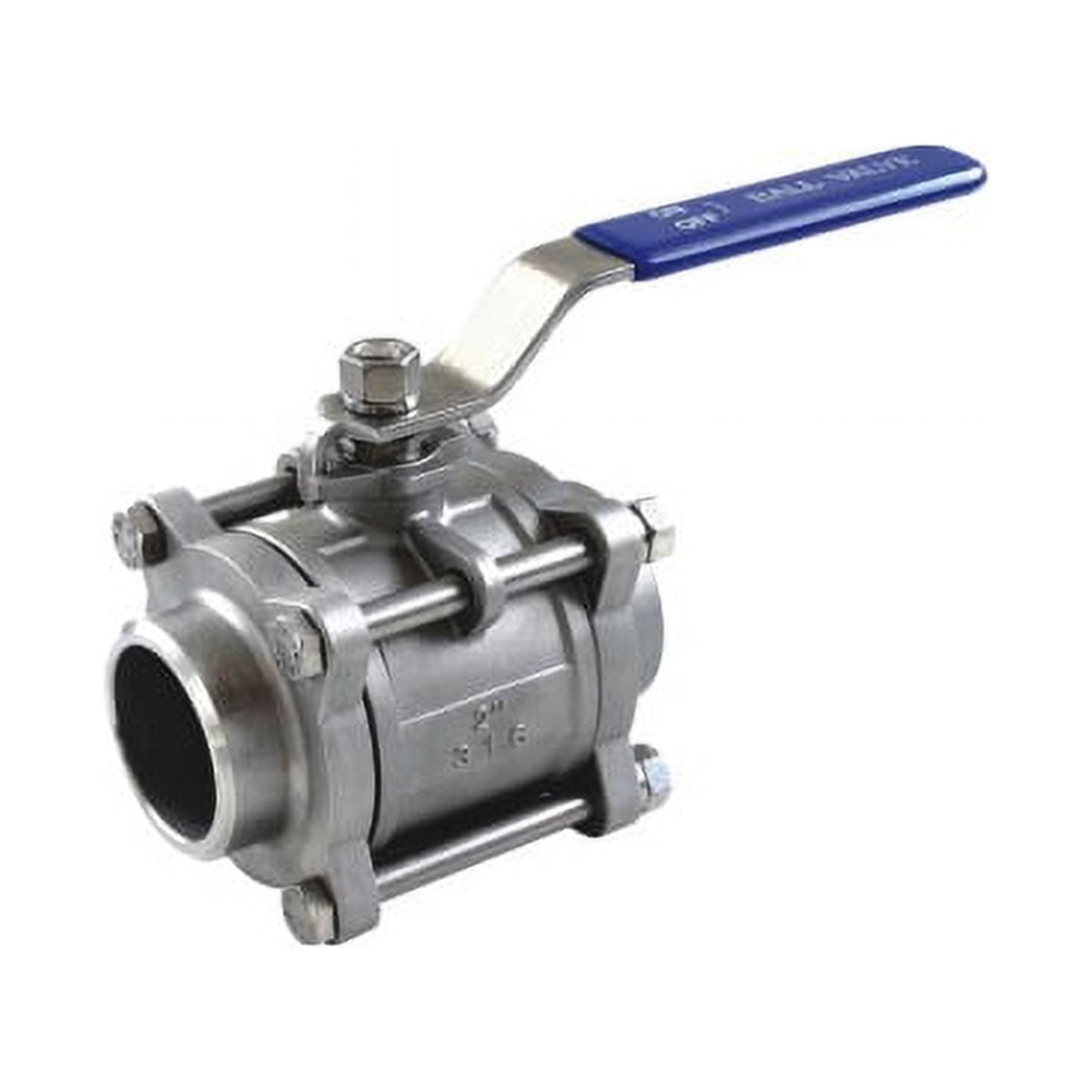 1" Stainless Steel 316 1000PSI Reduced T Port Inline 3-Way PTFE Seat ...