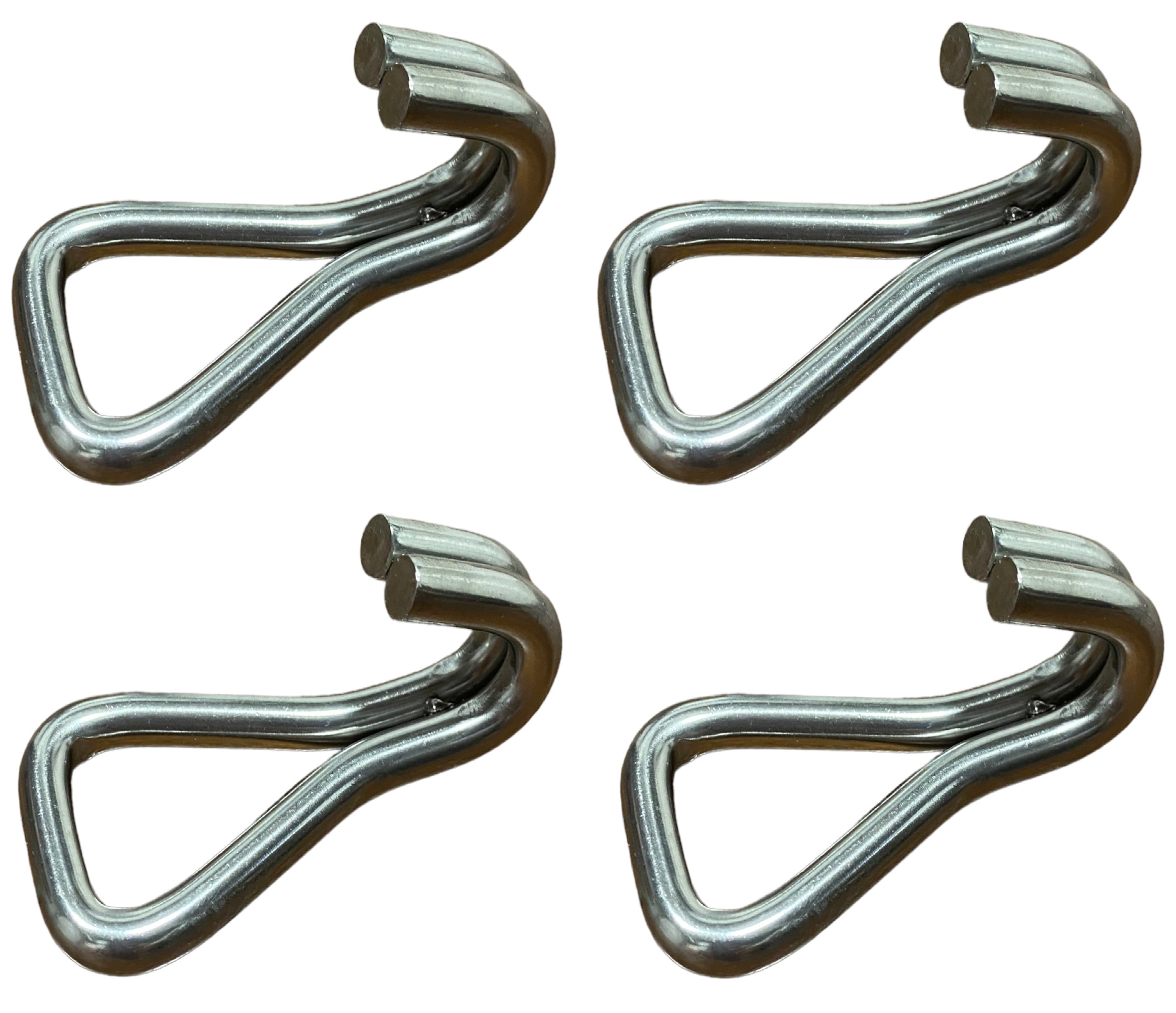 1" Stainless Steel Double "J" Hooks | 4 PACK - Walmart.com
