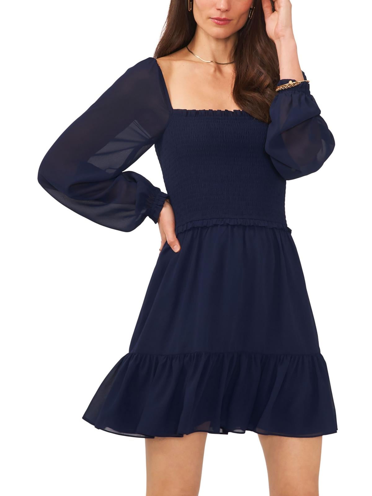 1.State Womens Chiffon Smocked Mini Dress - Walmart.com