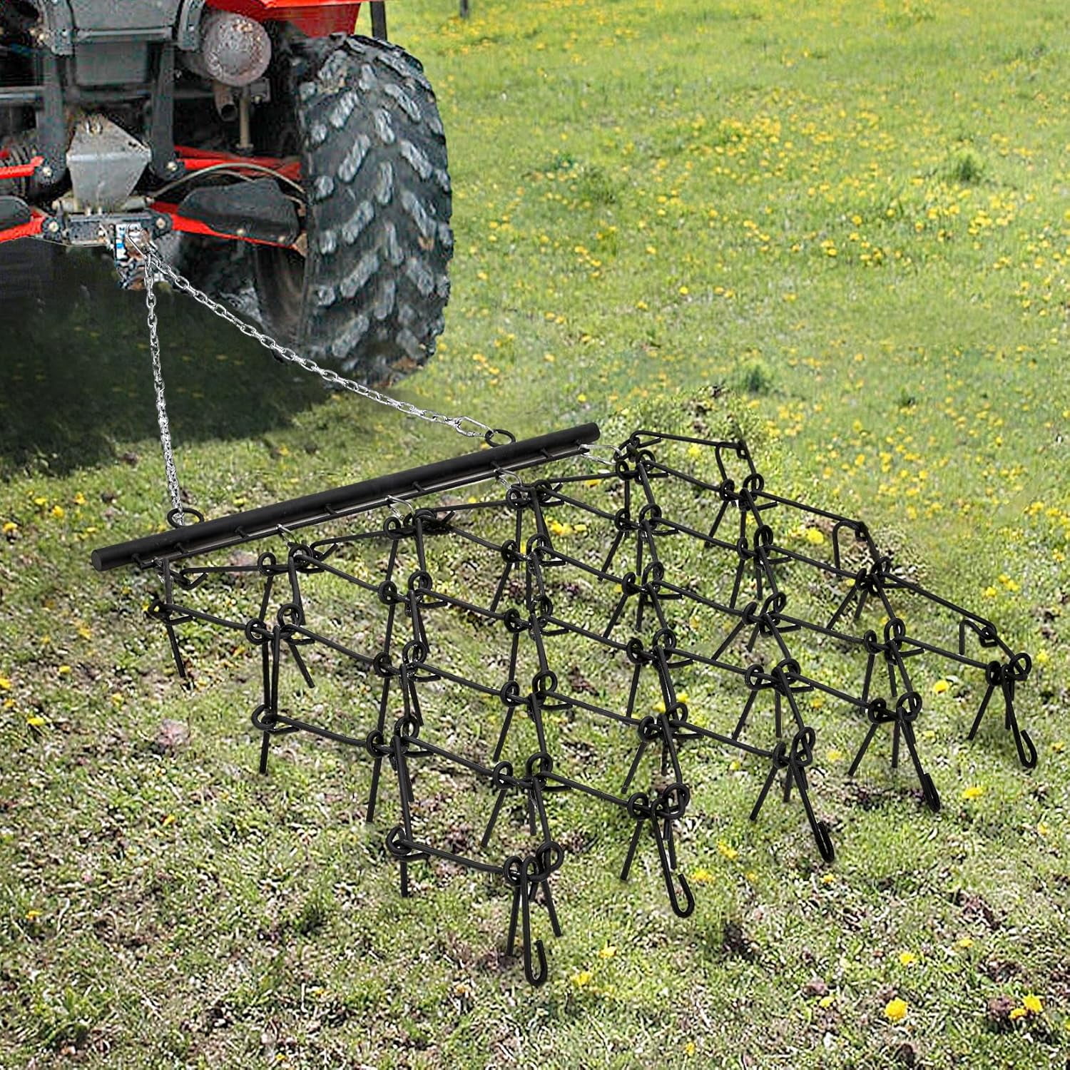 1 Steel Atv Mesh Drag Rake Single Wooden Box Packing Heavy Duty Drag ...