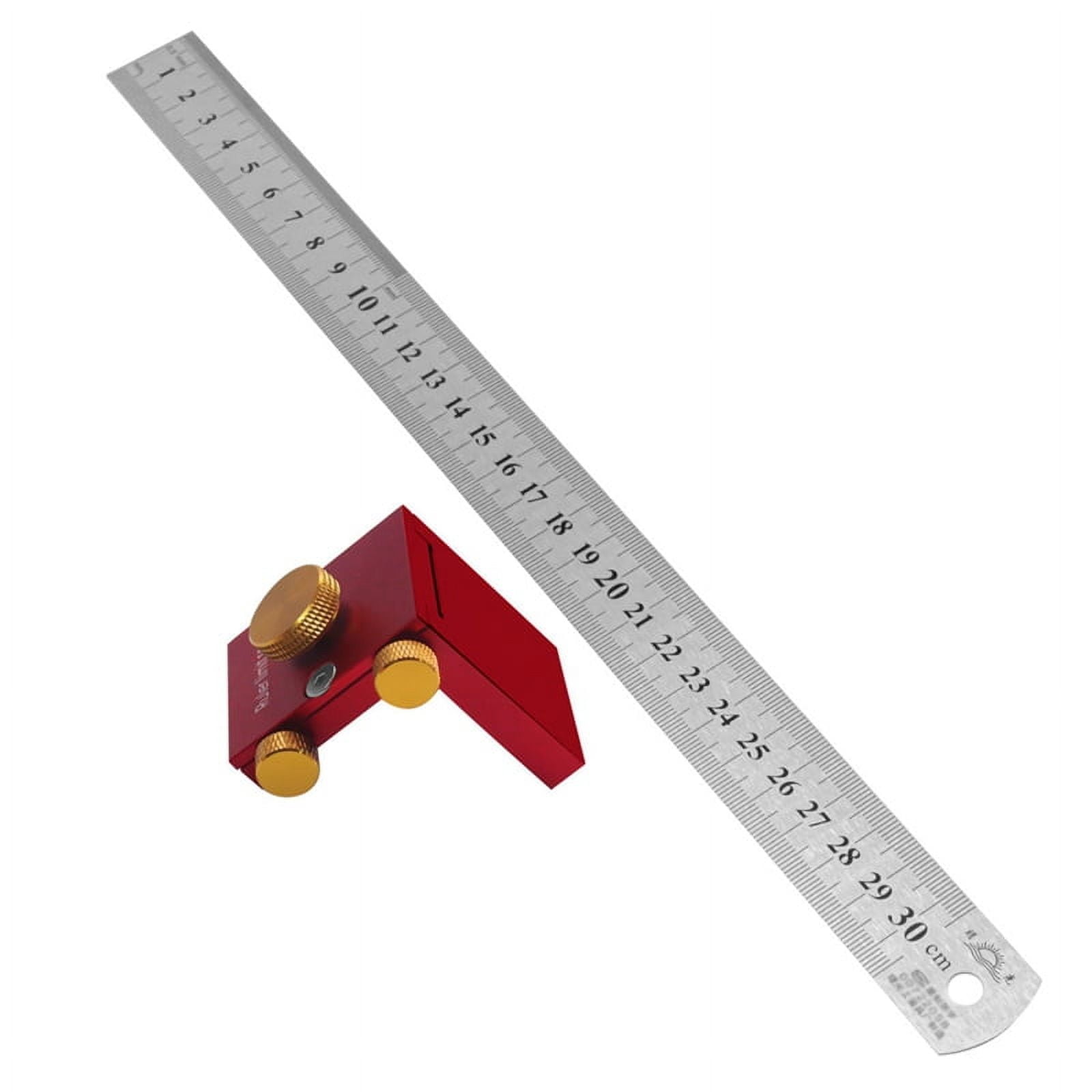 1 * Steel Ruler 1 * Scribing Positioning Block-Silver & Red - Walmart.com