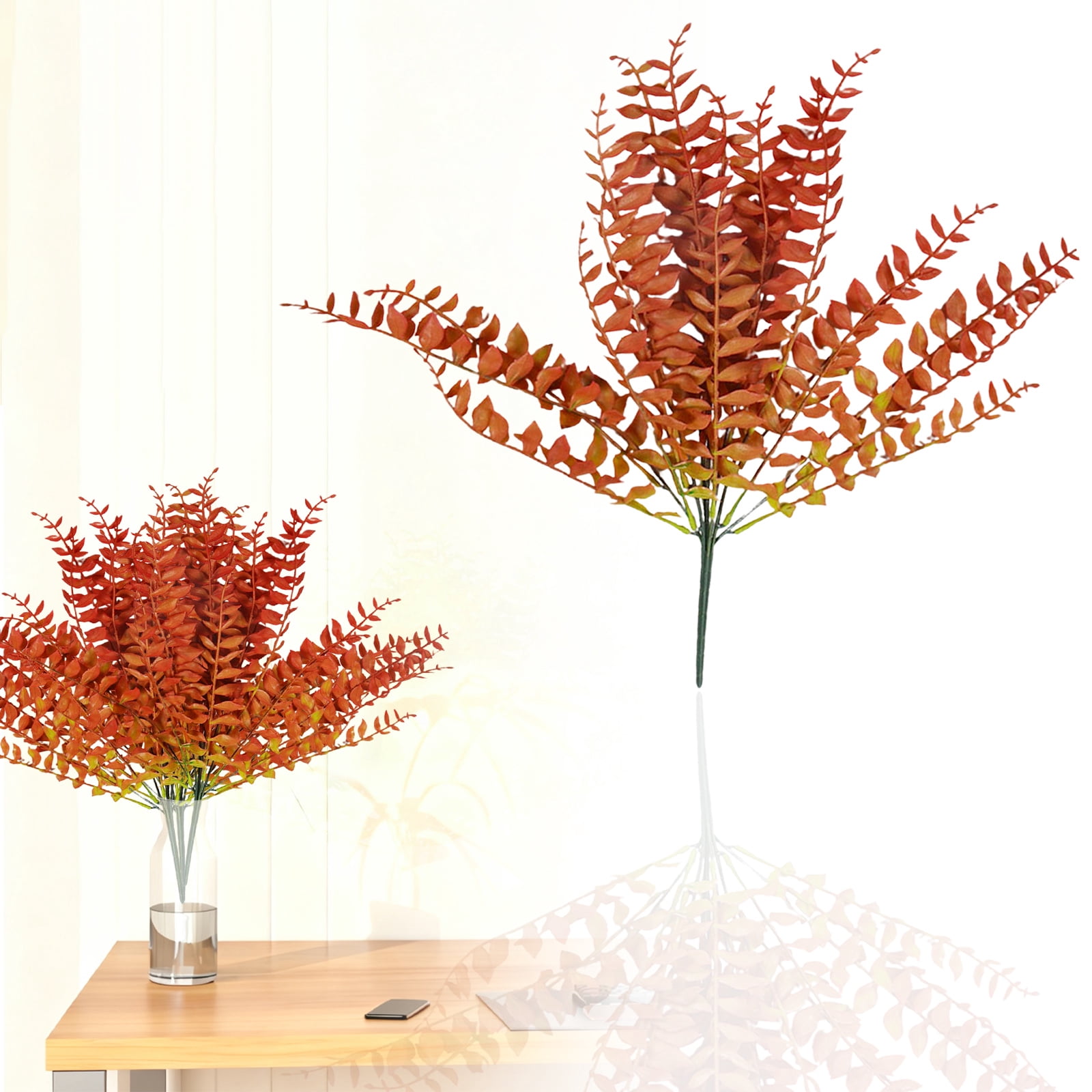 1 Stem Realistic Soft Touch Artificial Persian Plant Faux Orange Round ...