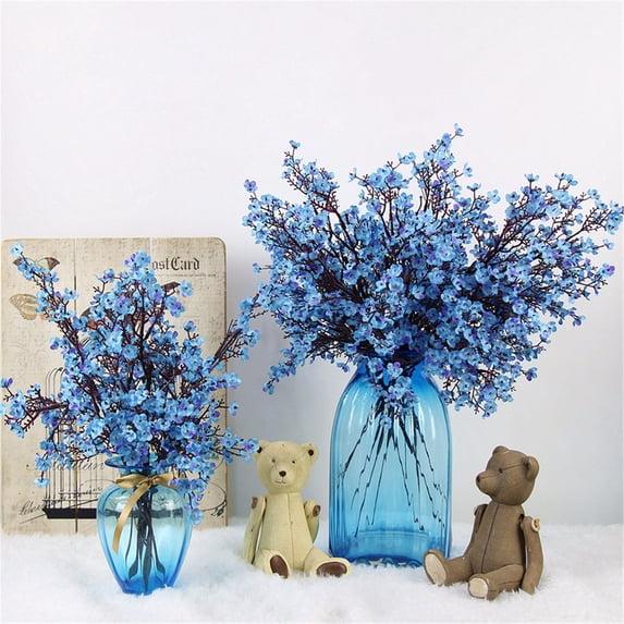 1 Stems Blue Babys Breath Artificial Flowers, 5 Branches Per Stem Fall ...
