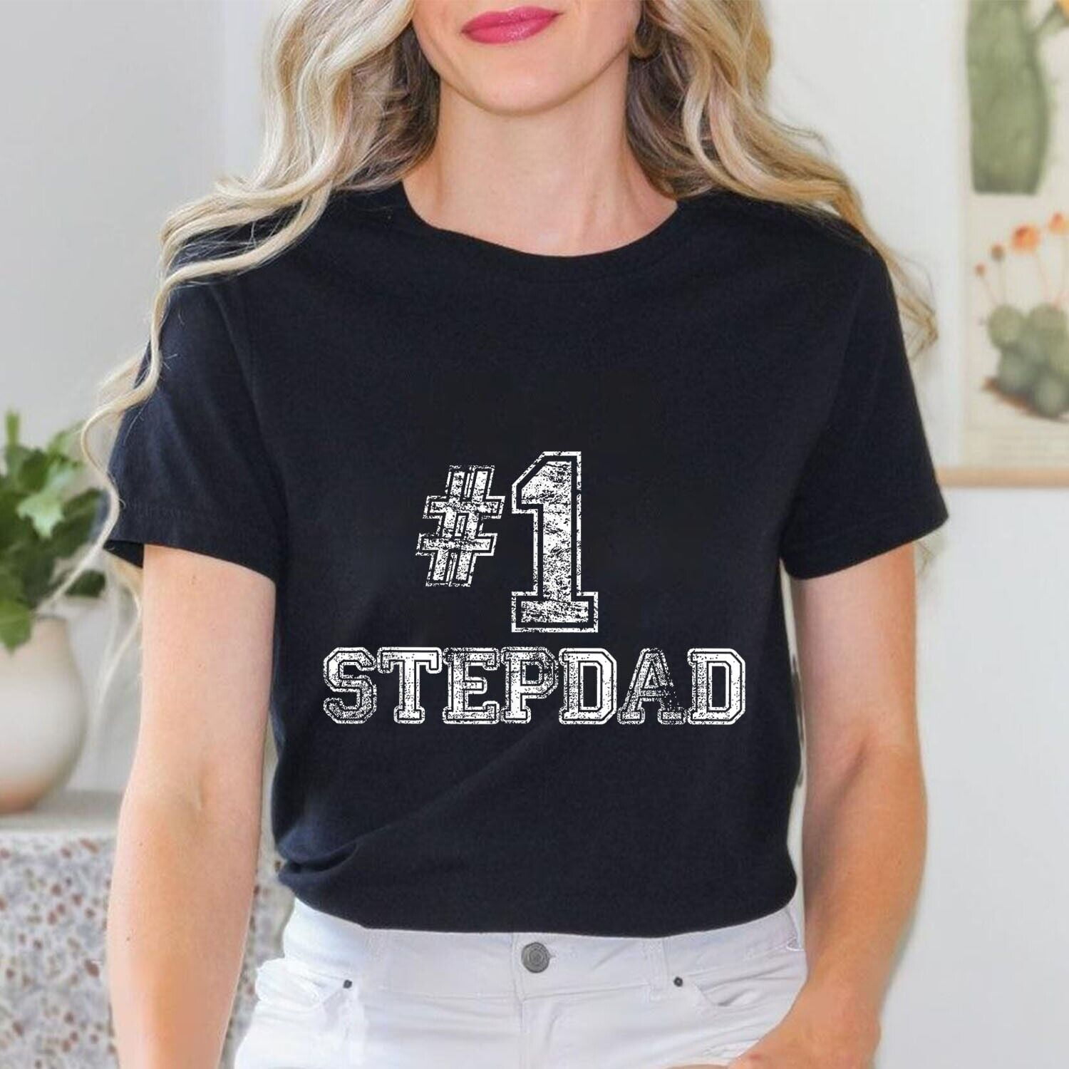 #1 StepDad T Shirt Step Dad Number One Father's Day Gift Tee T-Shirt ...