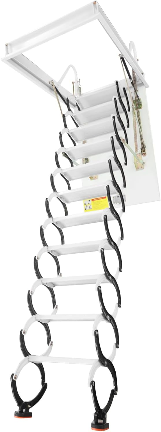 1-Steps Folding Attic Stairs, Ceiling Mounted Loft Stairs,9.84 Hidden ...