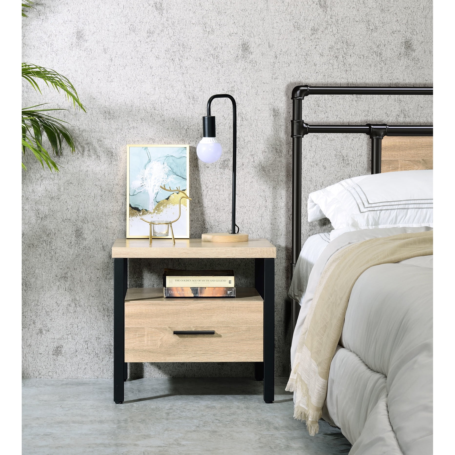 1 Storage Drawer, 1 Tier Shelf Table - Ideal for Organizing Belongings ...